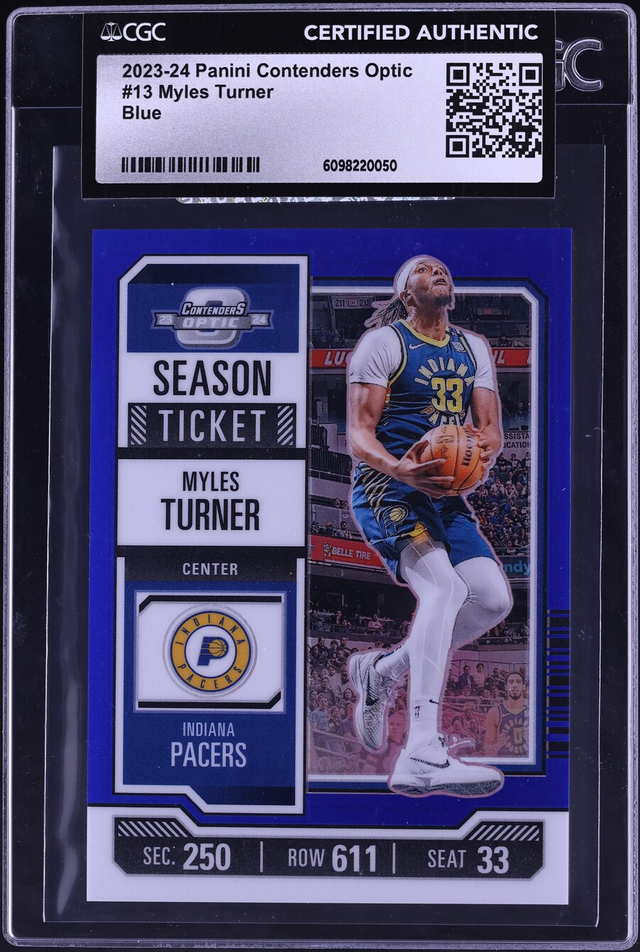 2023 Panini Contenders Optic Season Ticket Blue Prizm Myles Turner /99 ...