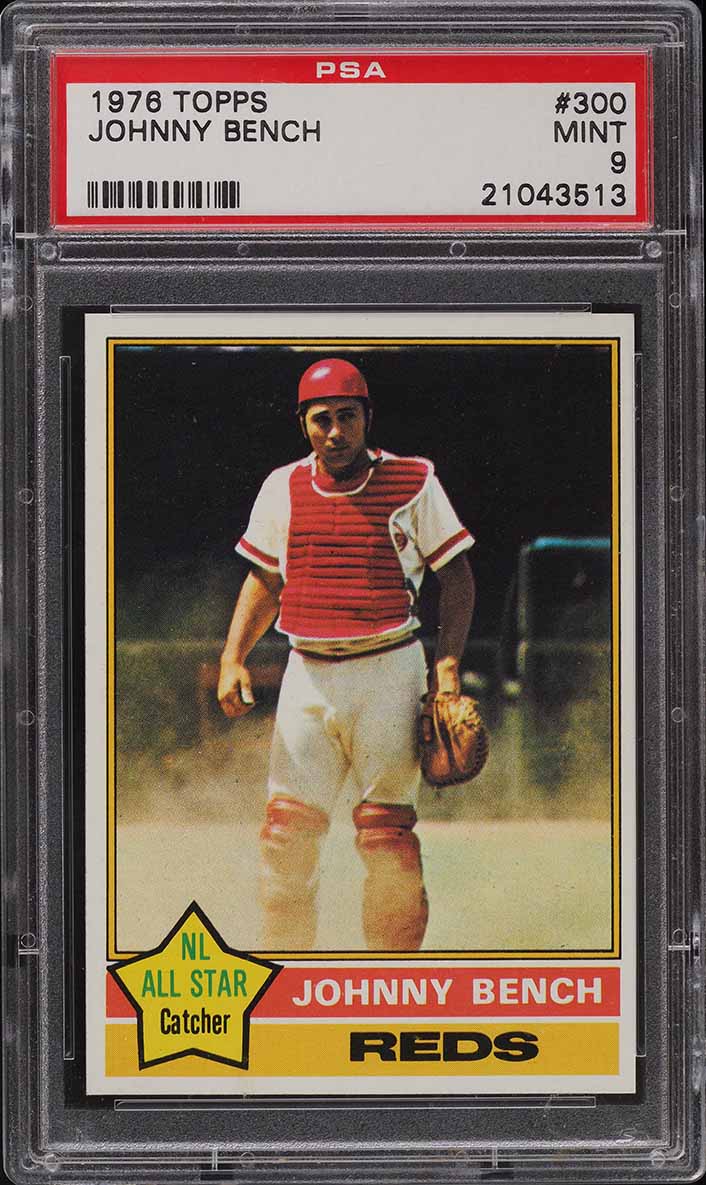 1976 Topps Johnny Bench #300 PSA 9 MINT on Fanatics Collect
