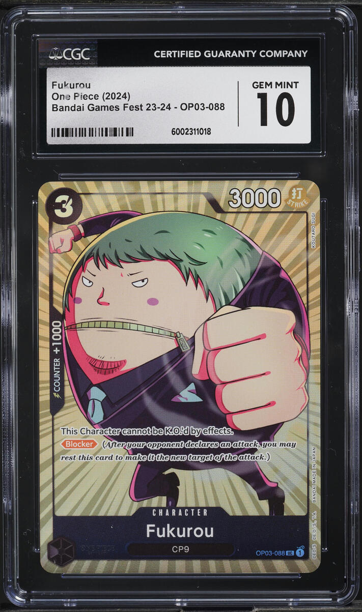 2024 One Piece Bandai Games Fest 23-24 Jack #ST04-008 CGC 10 PRISTINE ...