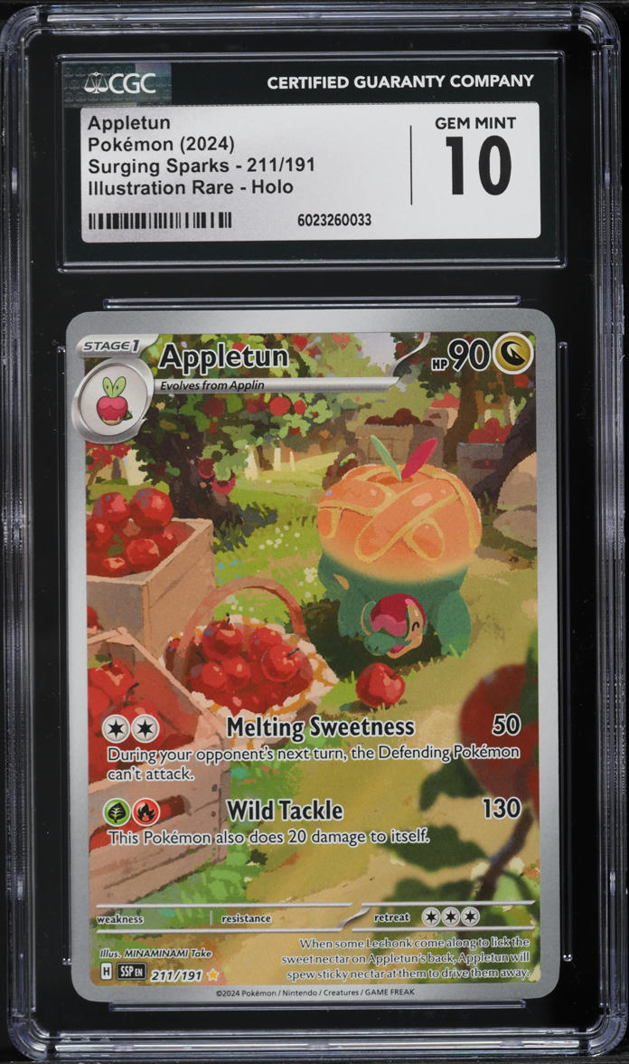 2024 Pokemon SV Surging Sparks Illustration Rare Appletun #211 CGC 10 ...