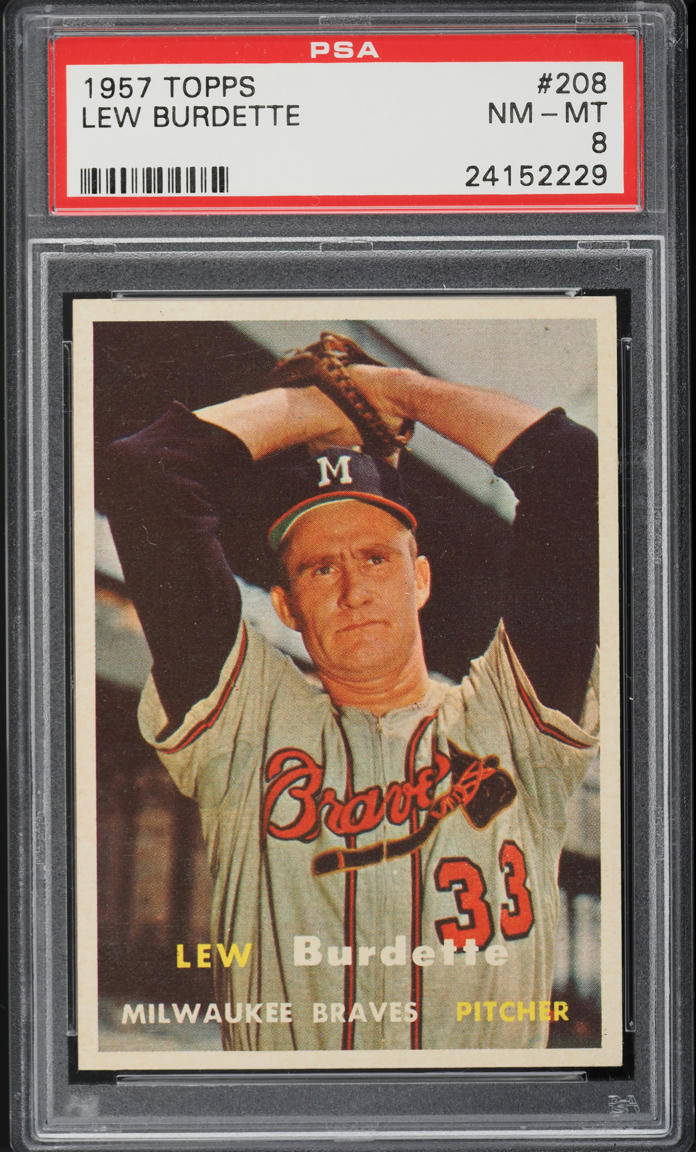 1957 Topps Lew Burdette #208 PSA 8 NM-MT on Fanatics Collect