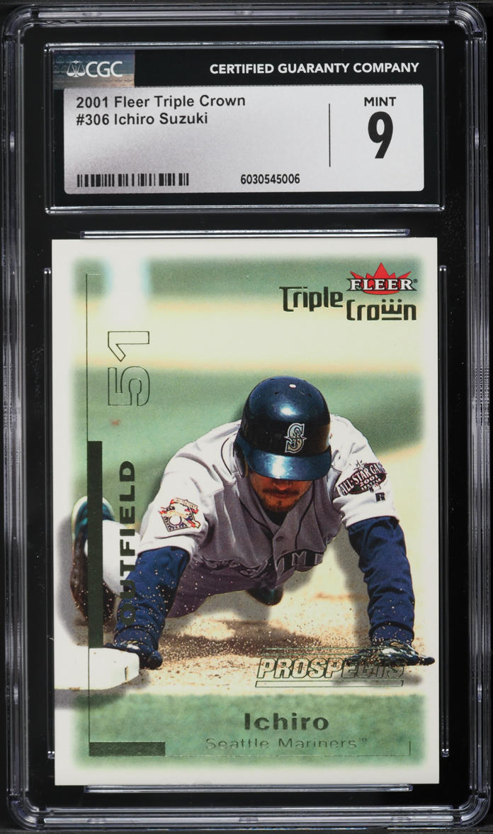 2001 Fleer Triple Crown Ichiro ROOKIE /2999 #306 CGC 9 MINT on Fanatics ...