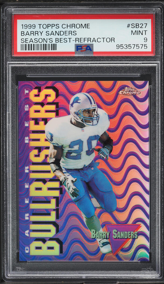 1999 Topps Chrome Season's Best Refractor Barry Sanders #SB27 PSA 9 ...