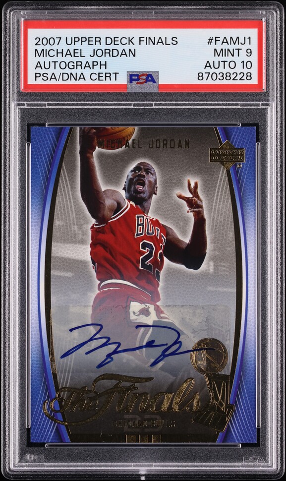 2007 Upper Deck Finals Michael Jordan AUTO DNA 10 #FAMJ1 PSA 9 MINT on ...