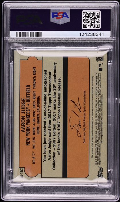 2017 Topps Transcendent Collection History Aaron Judge ROOKIE AUTO DNA ...