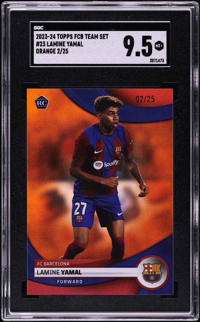 2023 Topps FC Barcelona Team Set Orange Lamine Yamal ROOKIE /25 #23 SGC 9.5 on Fanatics Collect