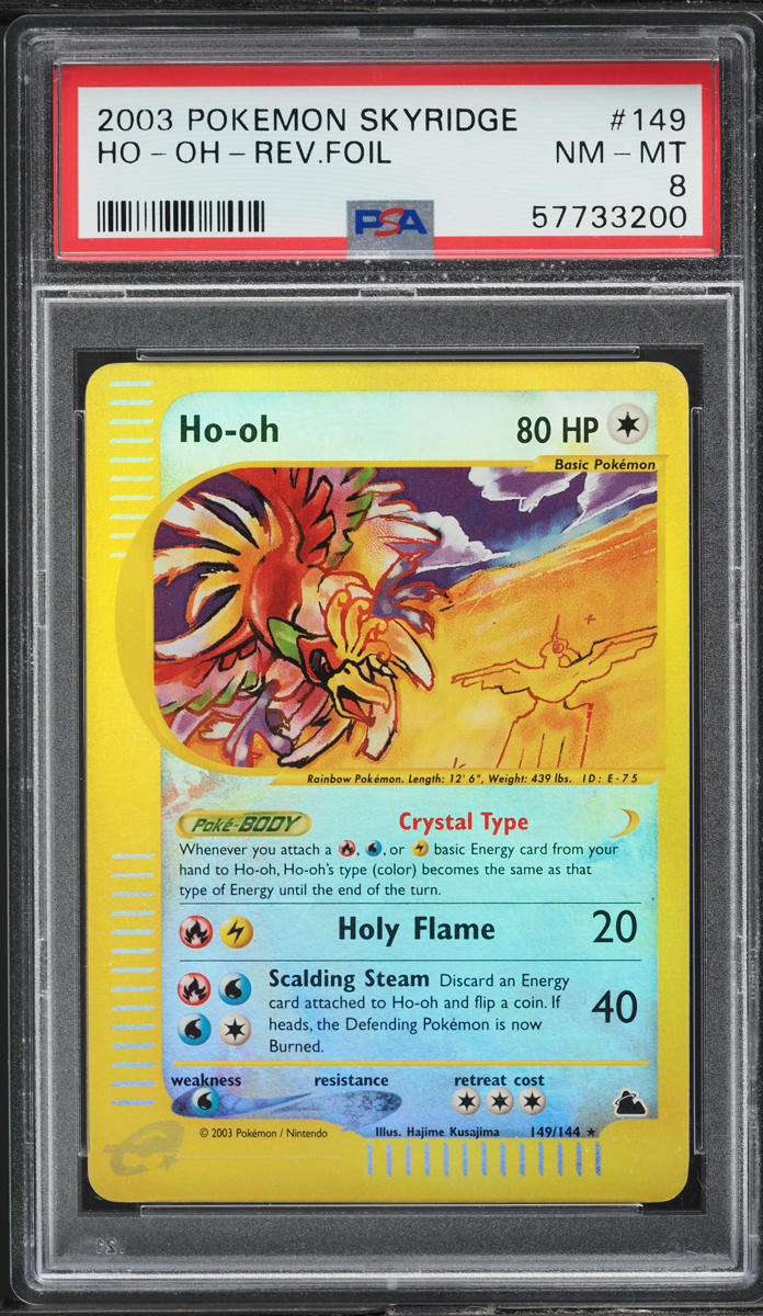 2003 Pokemon Skyridge Reverse Holo Crystal Ho-Oh #149 PSA 8 NM-MT on ...