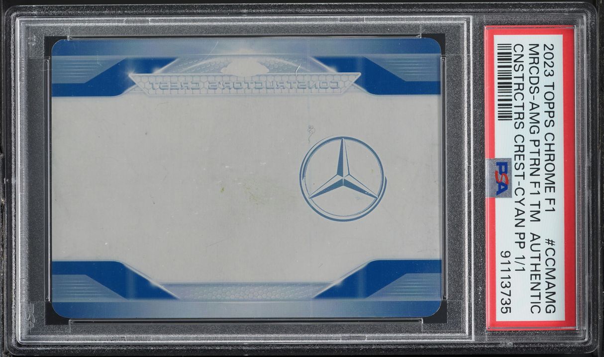 2023 Topps Chrome Formula 1 F1 Printing Plate Cyan Mercedes AMG 1/1 PSA ...