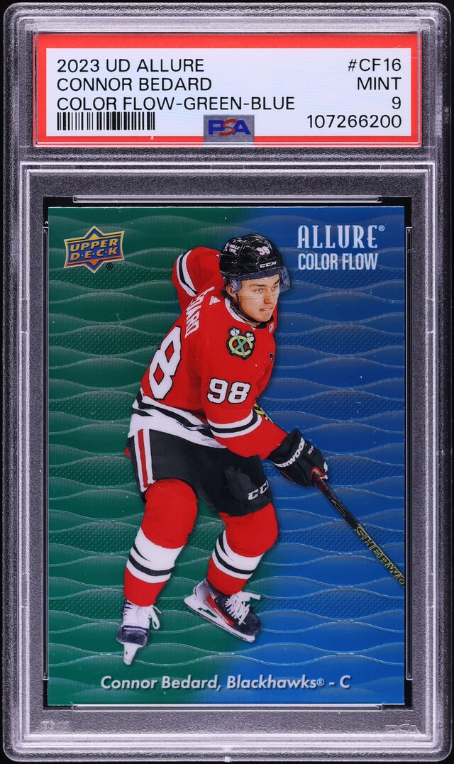 2023 Upper Deck Allure Color Flow Green Blue Connor Bedard #CF16 PSA 9 ...