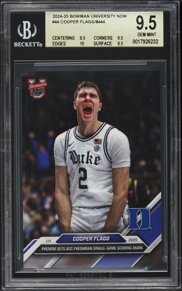2024 Bowman University Now Cooper Flagg ROOKIE #44 BGS 9.5 GEM MINT on ...