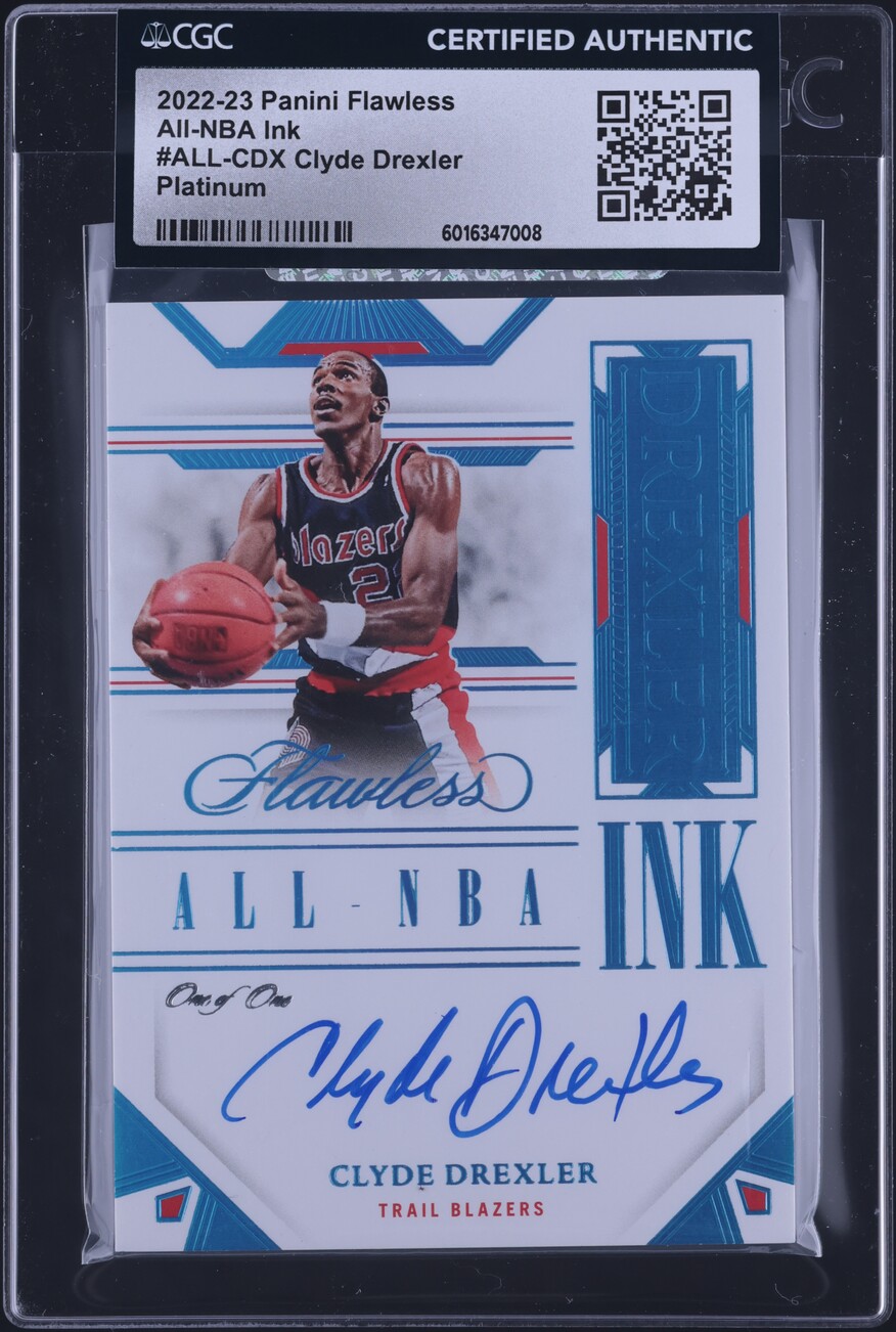 2022 Panini Flawless All-NBA Ink Platinum Clyde Drexler AUTO 1/1 CGC ...