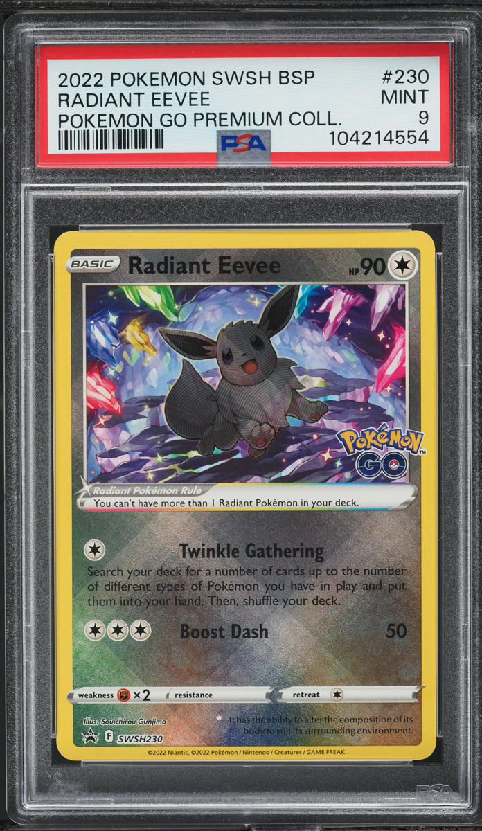 2022 Pokemon SWSH Black Star Promo Pokemon GO Radiant Eevee #230 PSA 9 ...