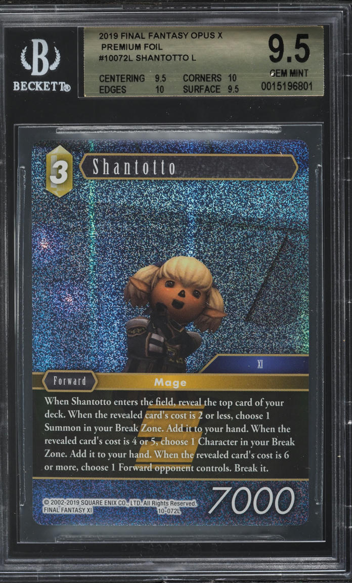 2019 Final Fantasy Opus X Premium Foil Shantotto #10-072L BGS 9.5 GEM ...
