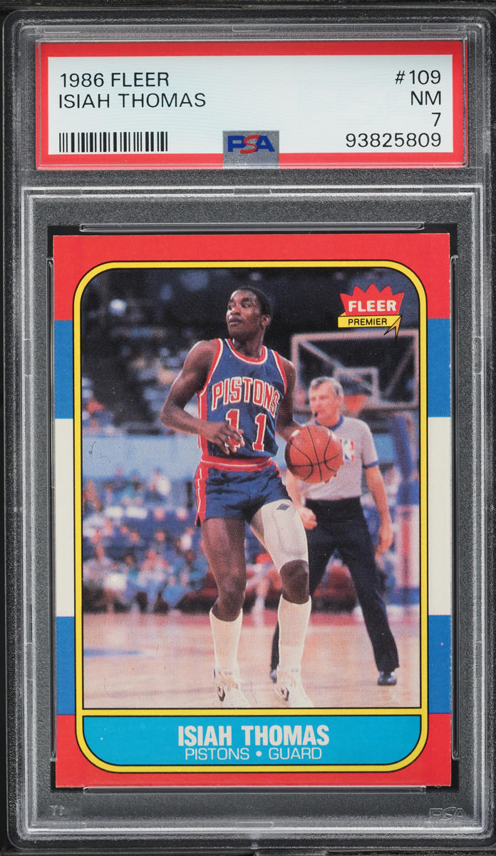 1986 Fleer Basketball Isiah Thomas ROOKIE #109 PSA 7 NRMT on Fanatics ...