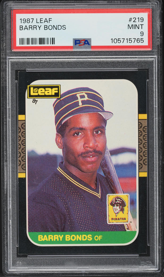 1987 Leaf Barry Bonds ROOKIE #219 PSA 9 MINT on Fanatics Collect
