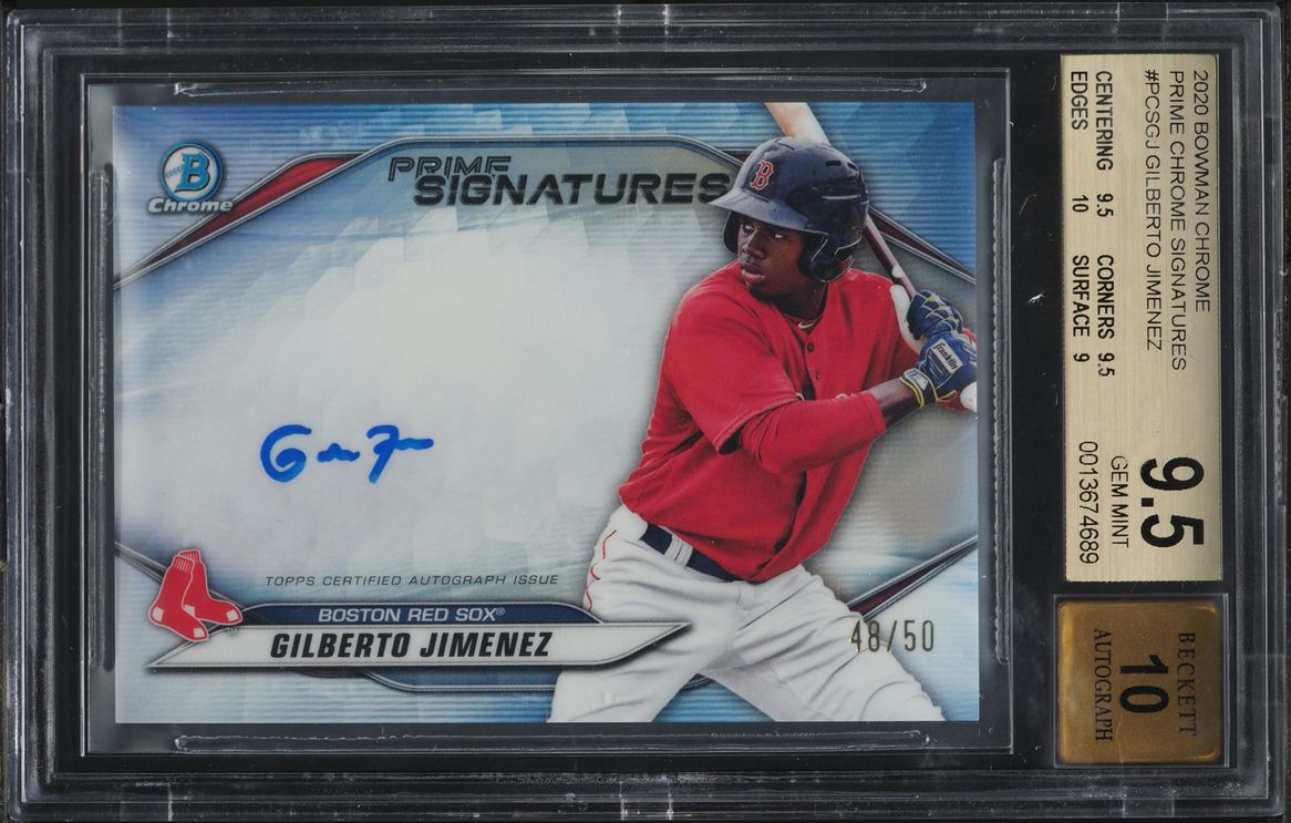 2020 Bowman Chrome Prime Gilberto Jimenez ROOKIE AUTO /50 #PCS-GJ BGS 9 ...