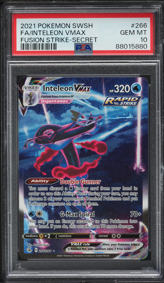 2021 Pokemon Sword & Shield Fusion Strike Alt Art Inteleon VMAX #266 ...