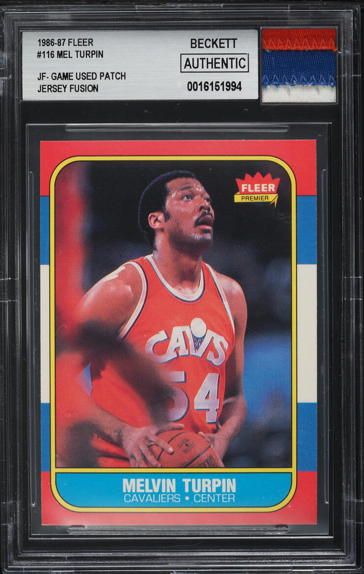 1986 Fleer Basketball Mel Turpin PATCH #116 BGS AUTH on Fanatics Collect