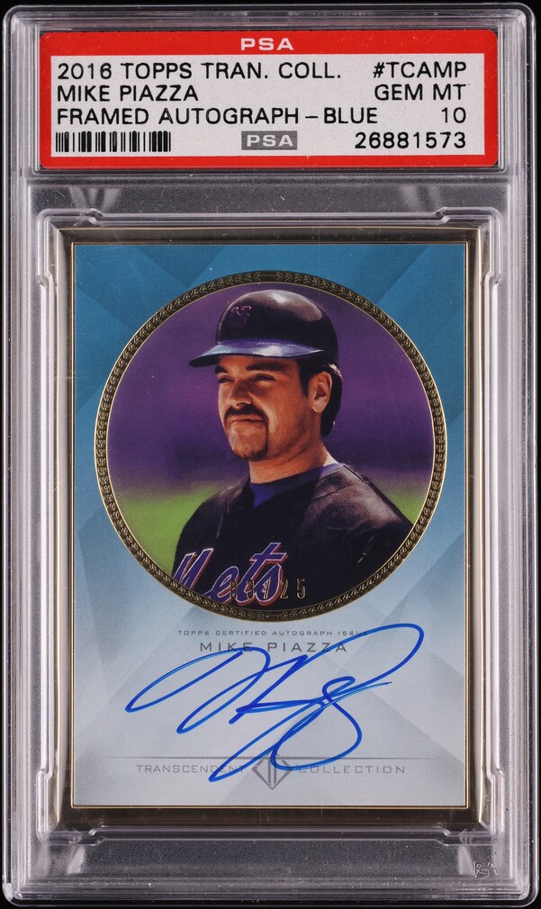 2016 Topps Transcendent Collection Framed Blue Mike Piazza AUTO /25 PSA ...