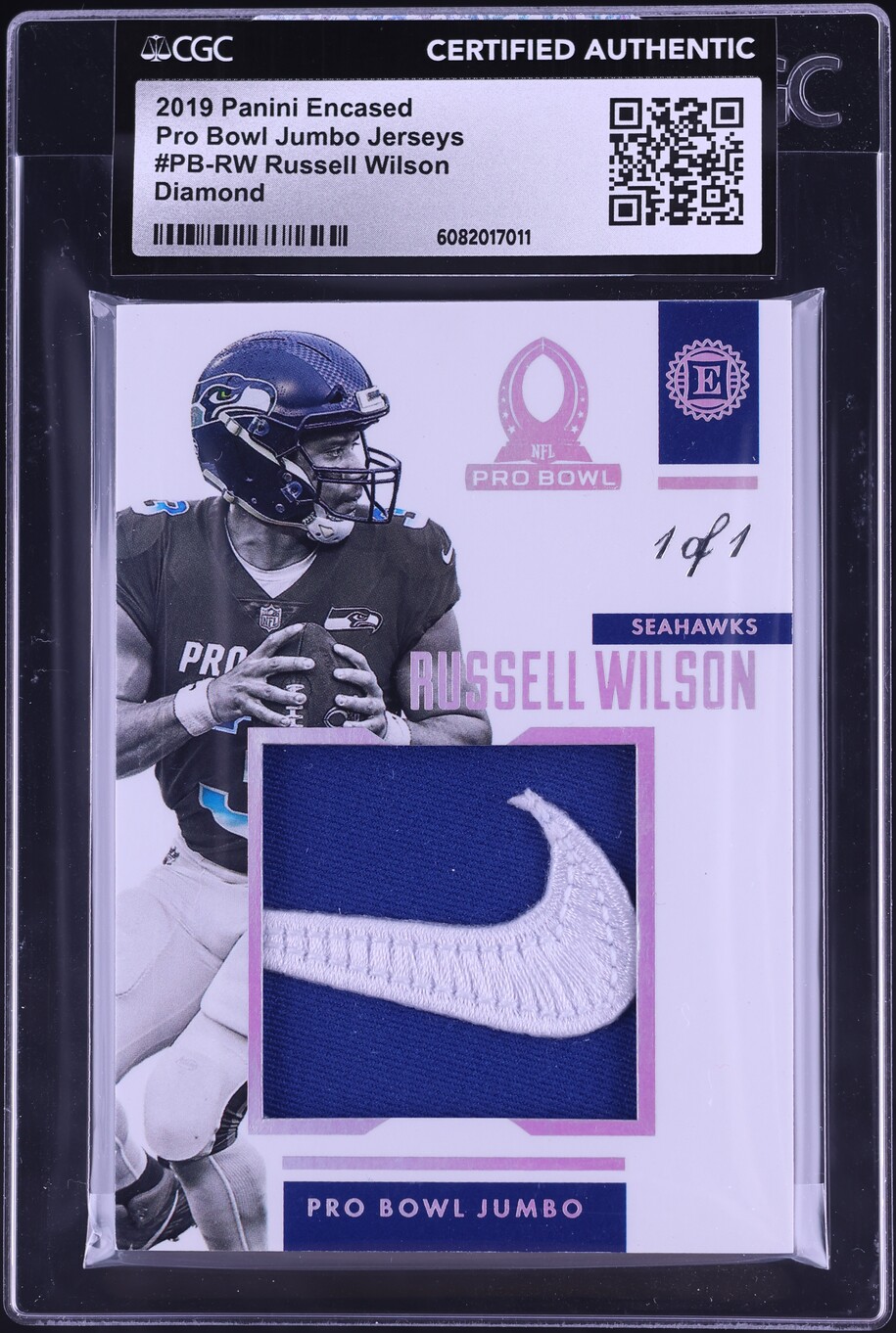 2019 Panini Encased Pro Bowl Jumbo Diamond Russell Wilson PATCH 1/1 CGC ...