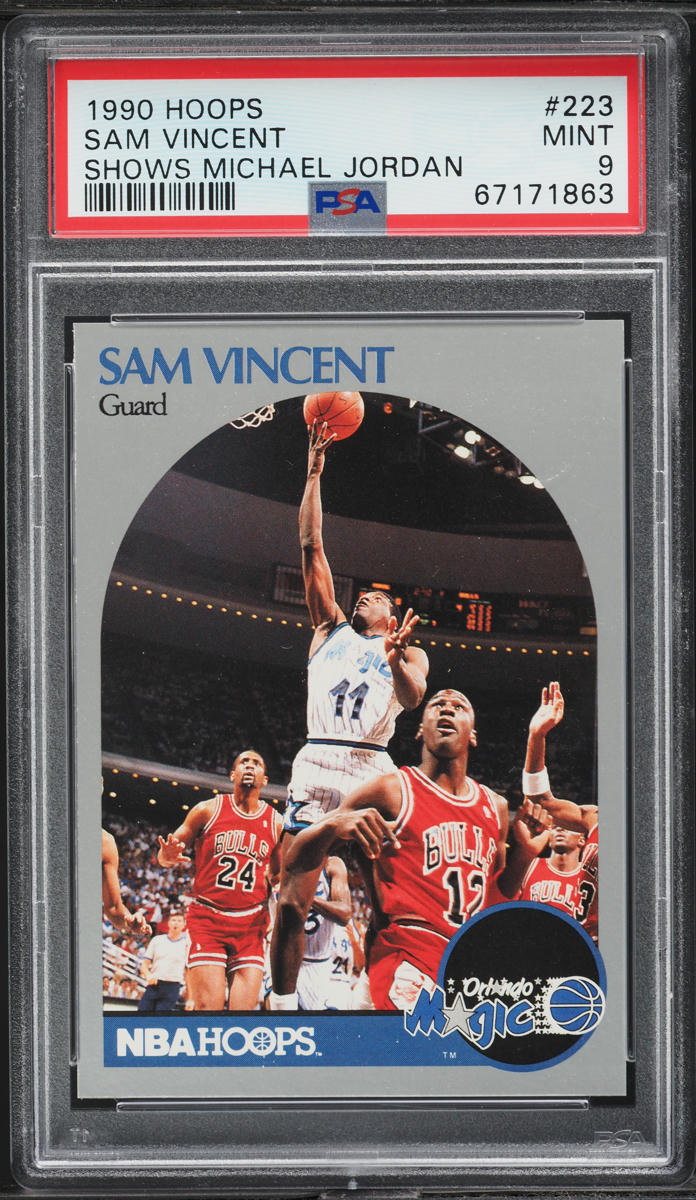 1990 Hoops Sam Vincent w/ Michael Jordan #223 PSA 9 MINT on Fanatics ...