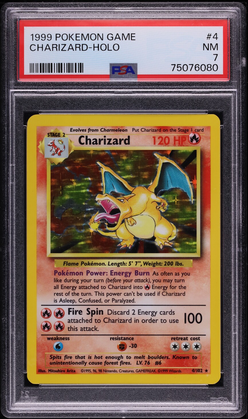 1999 Pokemon Base Set Holo Charizard #4 PSA 7 NRMT on Fanatics Collect