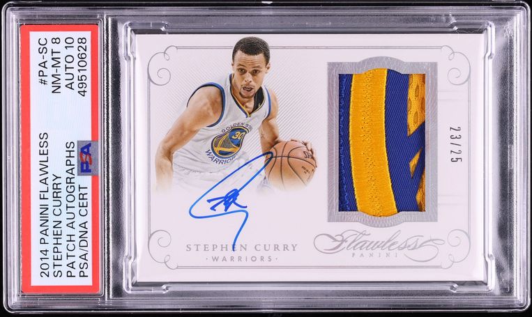 2014 Panini Flawless Stephen Curry PATCH AUTO DNA 10 /25 #PA-SC PSA 8 ...