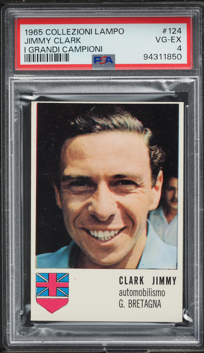 1965 Collezioni Lampo I Grandi Campioni Jimmy Clark ROOKIE #124 PSA 4 ...