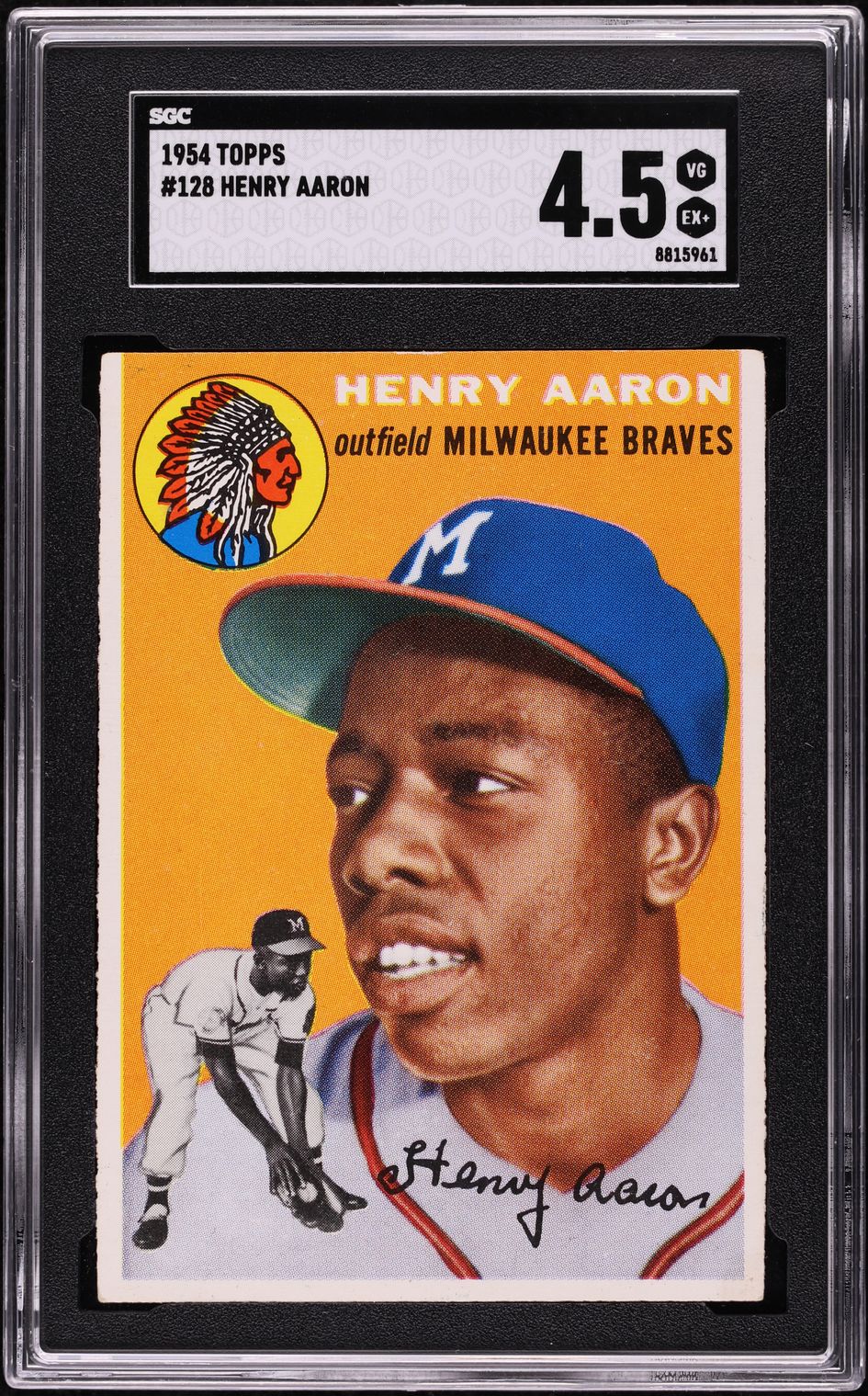1954 Topps Hank Aaron ROOKIE #128 SGC 4.5 VGEX+ on Fanatics Collect
