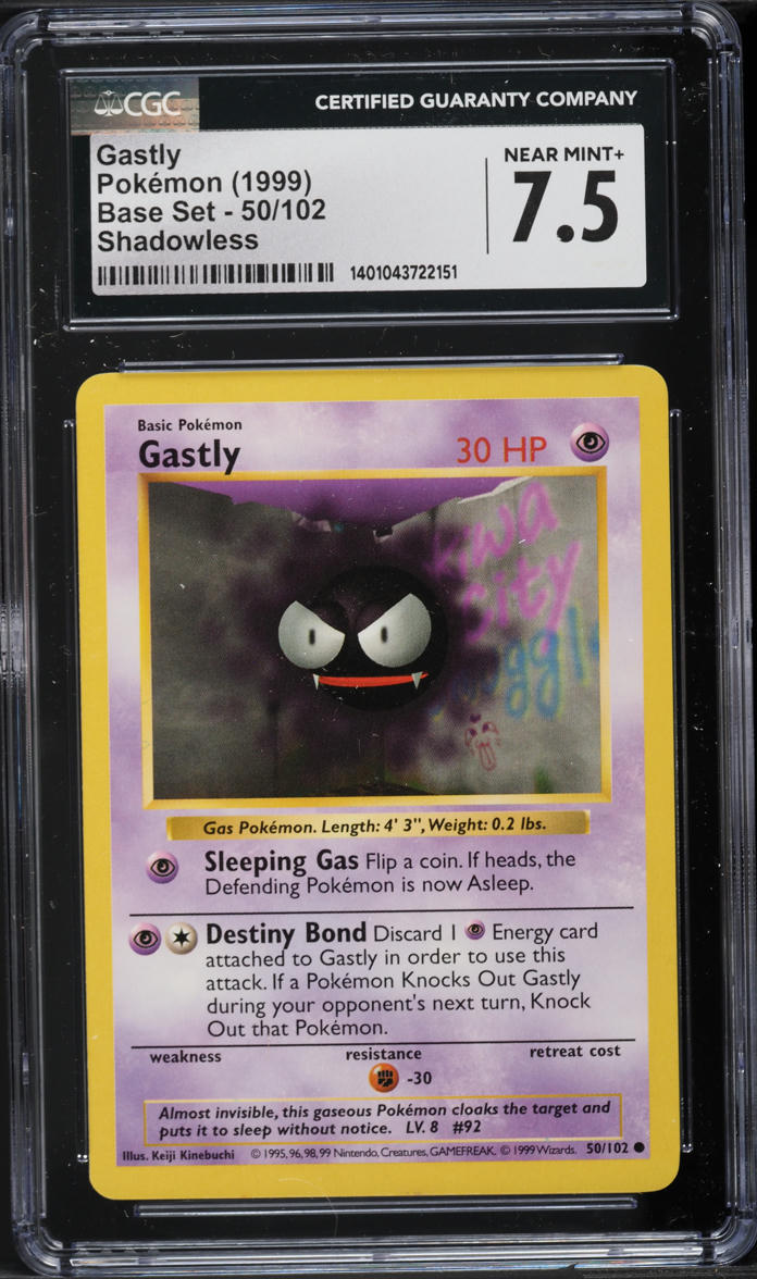 1999 Pokemon Base Set Shadowless Gastly #50 CGC 7.5 NRMT+ on Fanatics ...