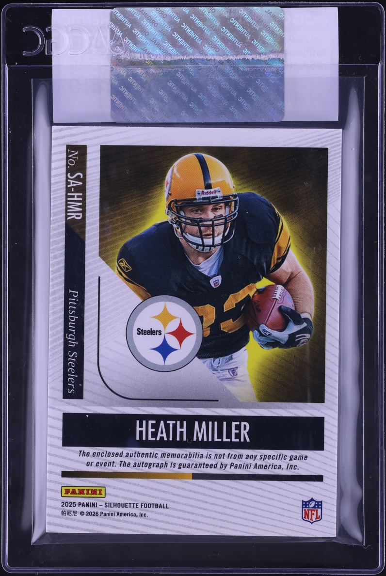 2025 Panini Silhouette Heath Miller PATCH AUTO /199 #SA-HMR CGC AUTH on ...
