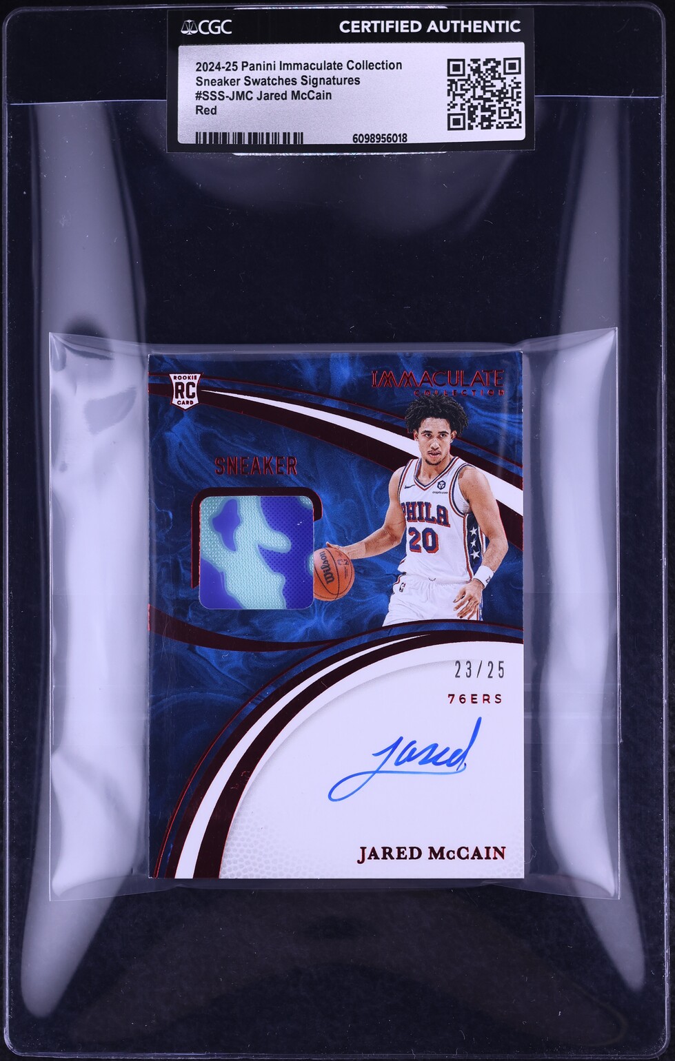 2024 Immaculate Collection Sneaker Red Jared McCain ROOKIE PATCH AUTO ...