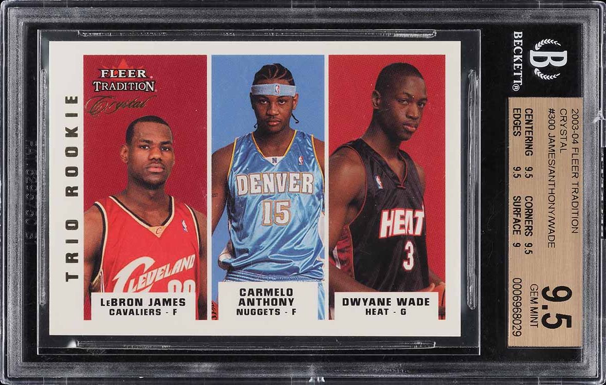 2003 Fleer Tradition Crystal LeBron James Wade Anthony ROOKIE /50 #300 ...