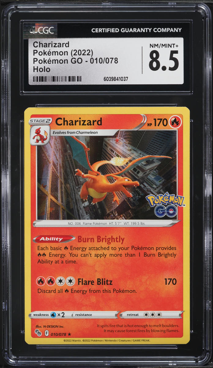 2022 Pokemon Japanese Sword & Shield Pokemon GO Charizard #10 CGC 8.5 NM-MT+ on Fanatics Collect