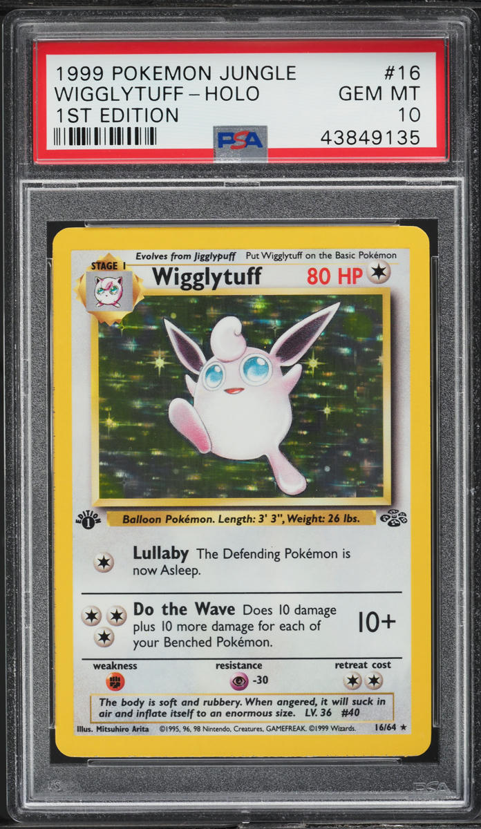 1999 Pokemon Jungle 1st Edition Holo Wigglytuff #16 PSA 10 GEM MINT on ...
