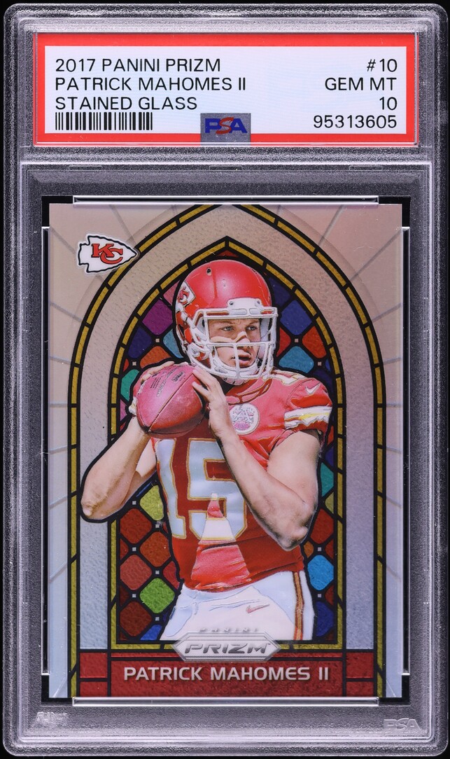 2017 Panini Prizm Stained Glass Patrick Mahomes II ROOKIE #10 PSA 10 GEM MINT on Fanatics Collect