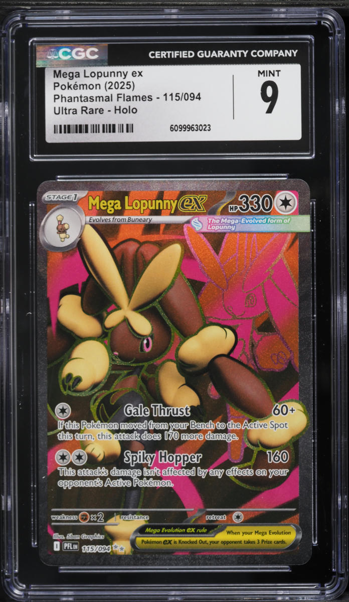 2025 Pokemon Mega Phantasmal Flames Full Art Mega Lopunny ex #115 CGC 9 ...