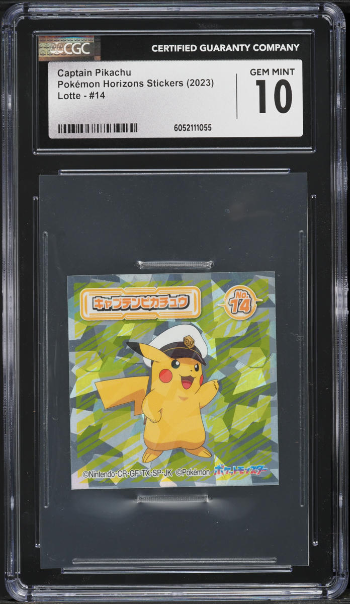 2023 Pokemon Japanese Lotte Horizons Stickers Captain Pikachu #14 CGC ...