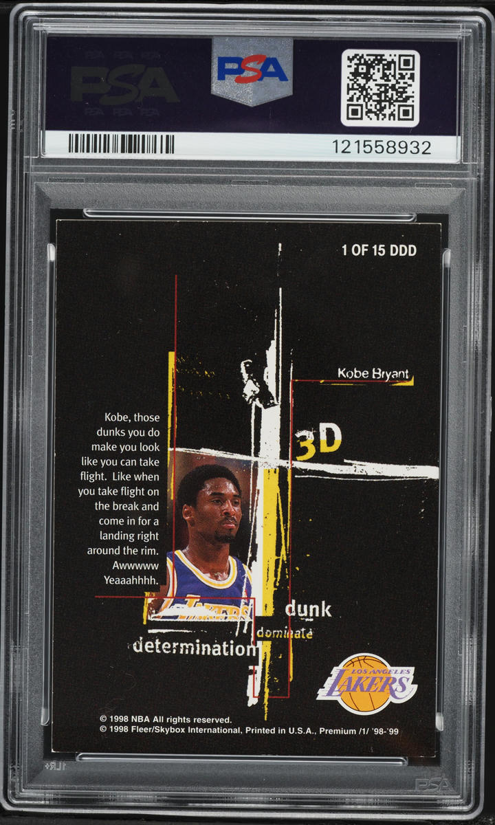 1998 Skybox Premium 3D's Kobe Bryant #1 PSA 7 NRMT on Fanatics Collect