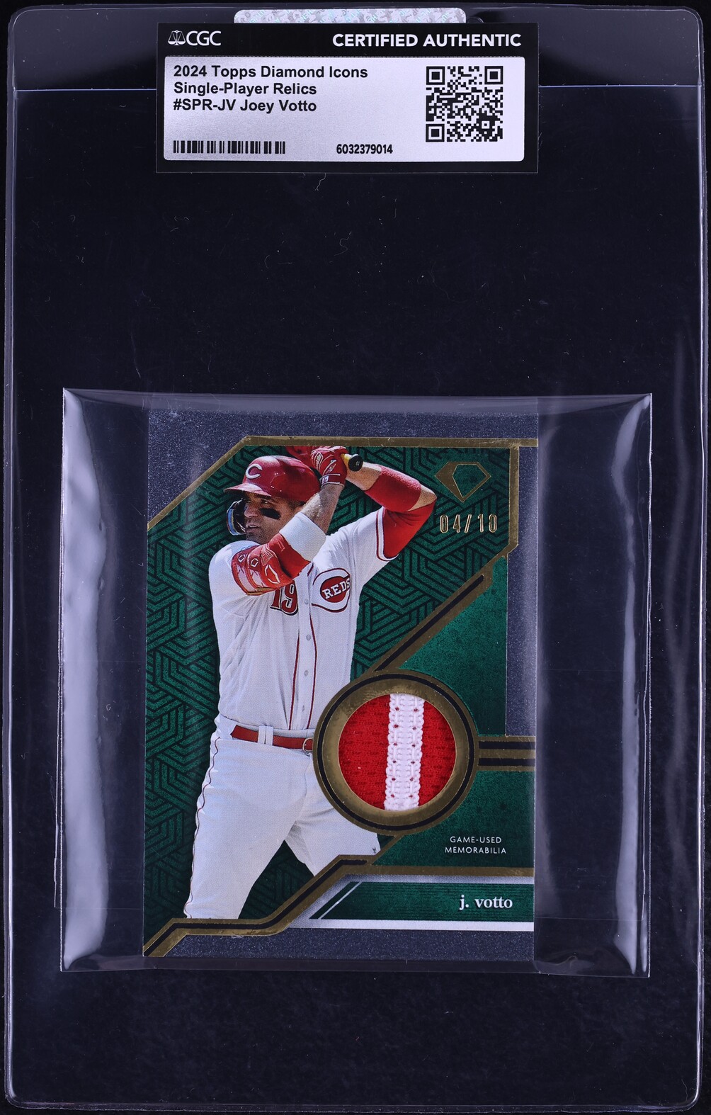 2024 Topps Diamond Icons Single-Player Joey Votto PATCH /10 #SPR-JV CGC ...