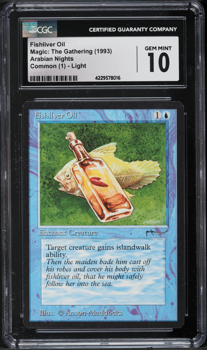 1993 Magic The Gathering MTG Arabian Nights Light Fishliver Oil CGC 10 ...