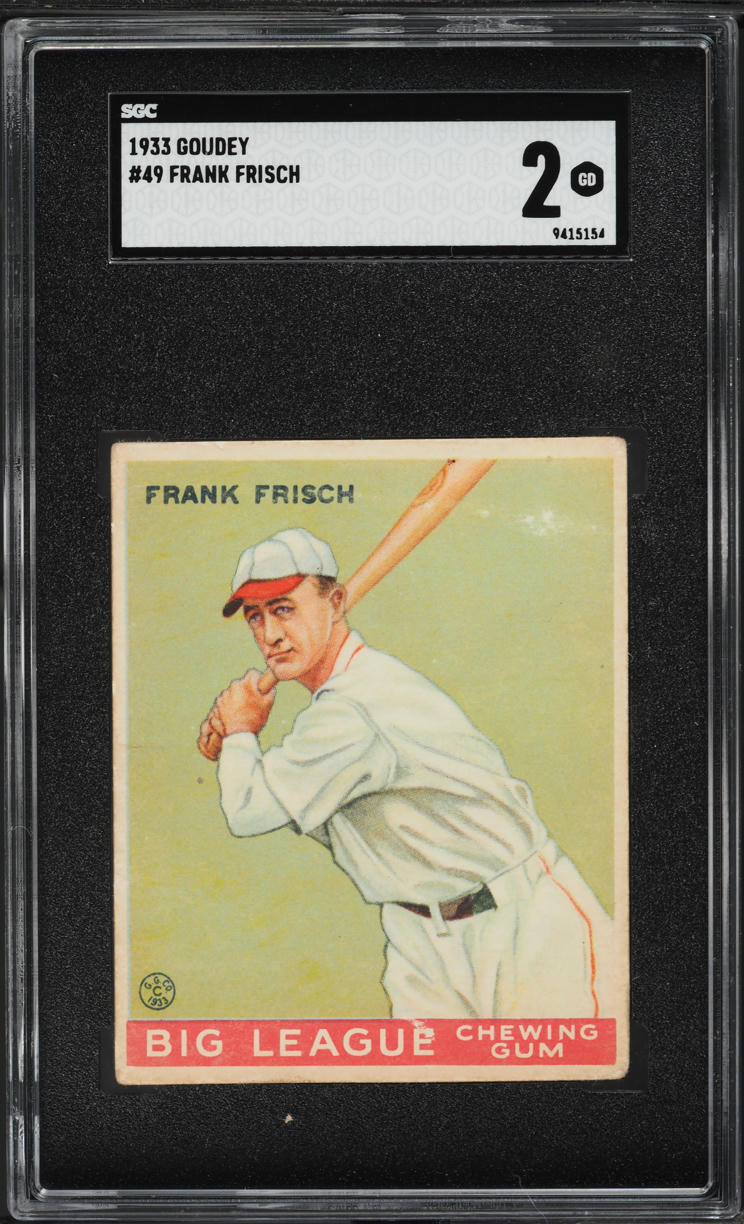1933 Goudey Frank Frisch #49 SGC 2 GD on Fanatics Collect