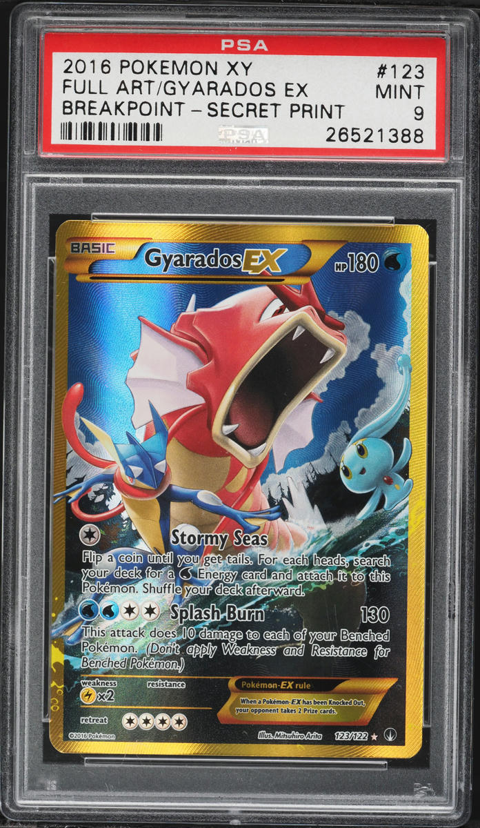 2016 Pokemon XY BREAKpoint Secret Rare Gyarados EX #123 PSA 9 MINT on ...