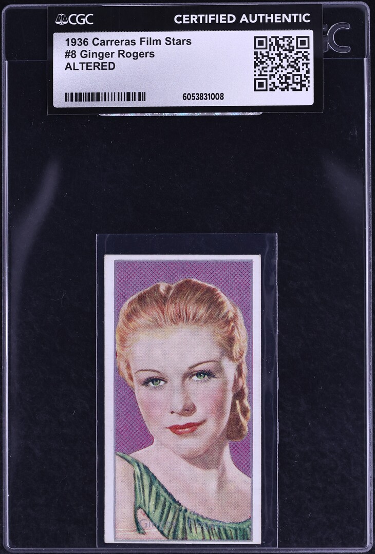 1936 Carreras Film Stars Ginger Rogers #8 CGC ALTERED AUTH on Fanatics ...