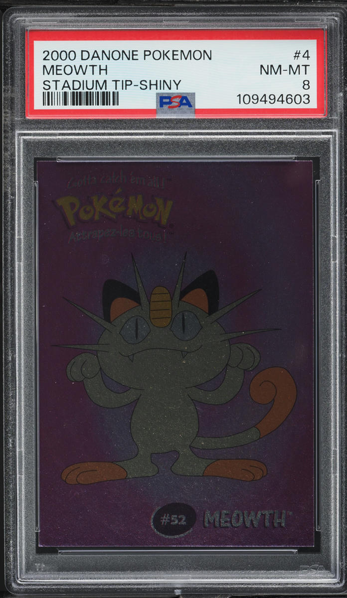 2000 Danone Pokemon Stadium Tip Shiny Meowth #4 PSA 8 NM-MT on Fanatics ...