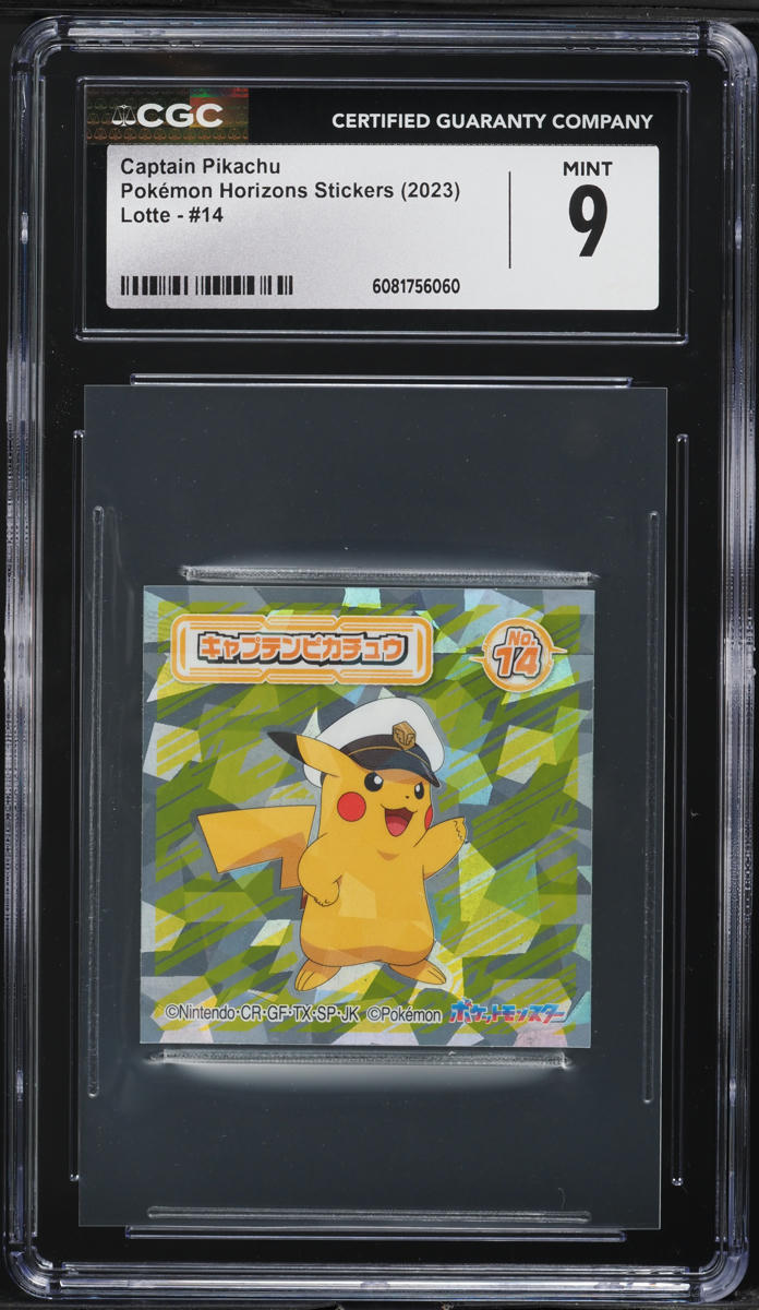 2023 Pokemon Japanese Lotte Horizons Stickers Captain Pikachu #14 CGC 9 ...
