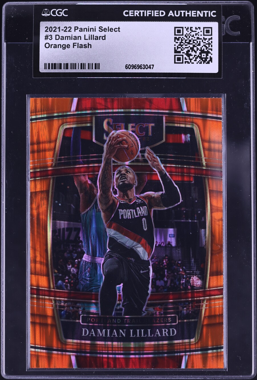 2021 Select Concourse Orange Flash Damian Lillard #3 CGC AUTH on ...