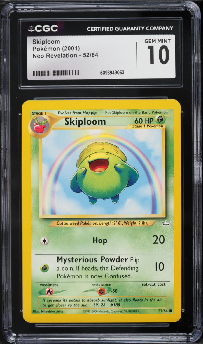 2001 Pokemon Neo Revelation Skiploom #52 CGC 10 GEM MINT on Fanatics ...