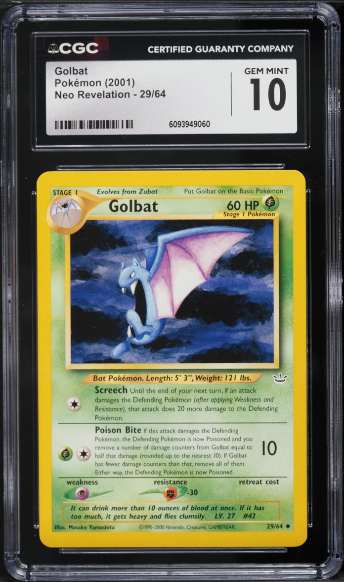 2001 Pokemon Neo Revelation Golbat #29 CGC 10 GEM MINT on Fanatics Collect