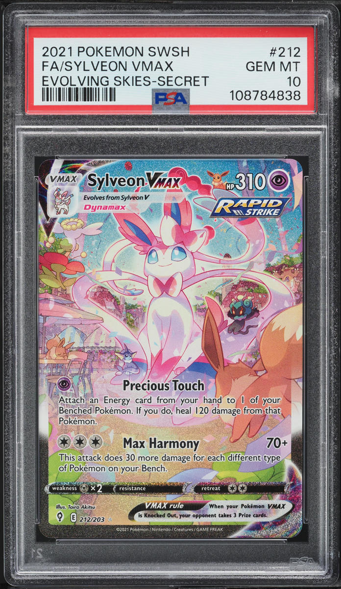 2021 Pokemon Sword & Shield Evolving Skies Sylveon VMAX #212 PSA 10 GEM MINT on Fanatics Collect